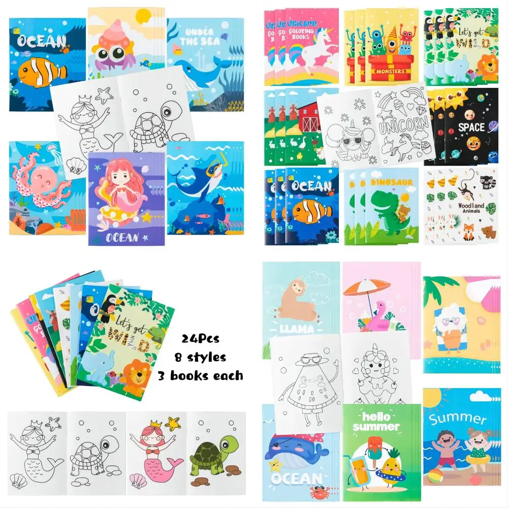 24pcs-Coloring-Books-Colouring-Pages-Bulk-Ocean-Colorful-Drawing-DIY ...
