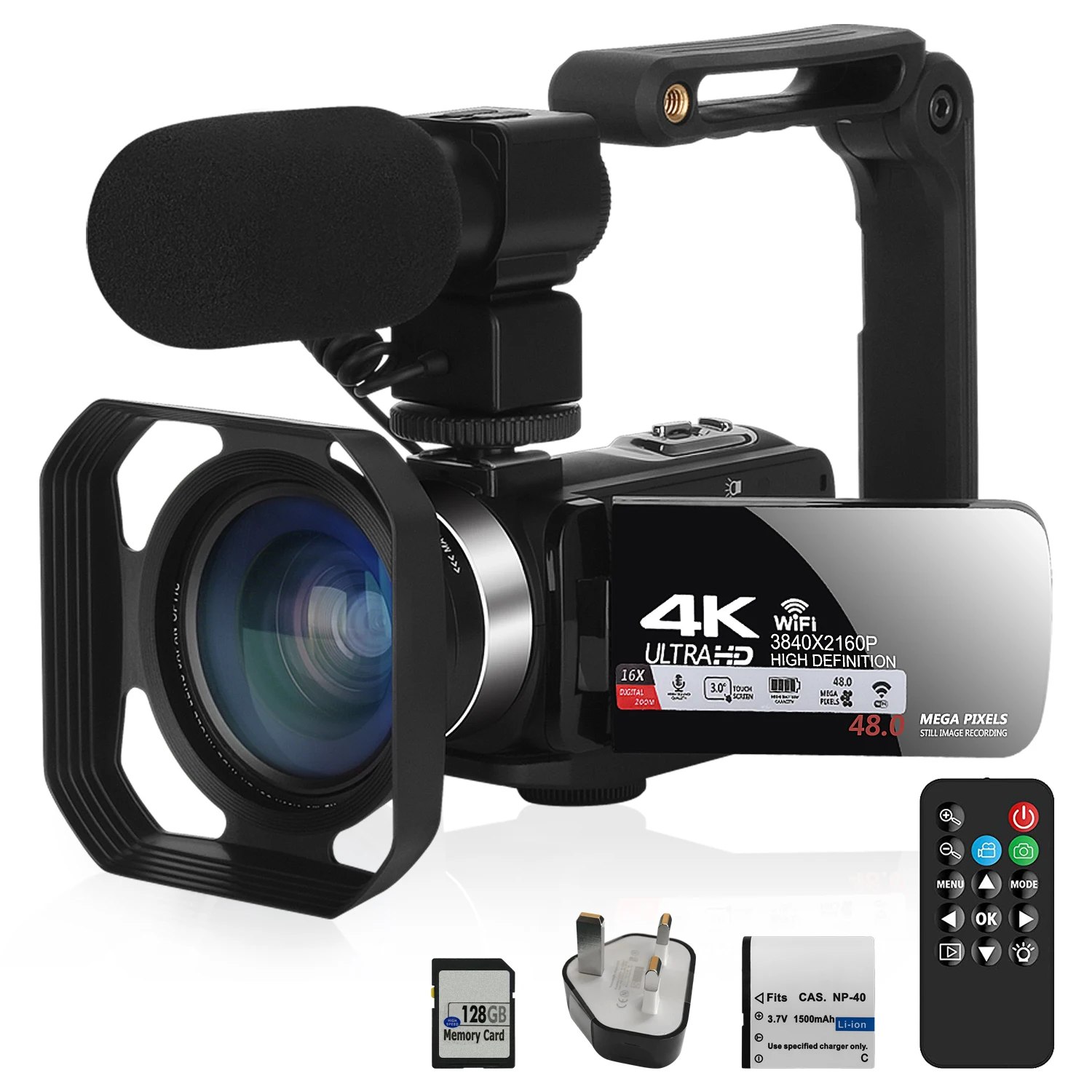 Wide-Angel-Lens-4K-Youtube-Streaming-Video-Camera-With-Microphone-Time ...