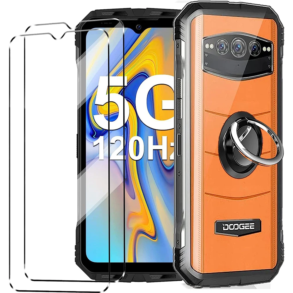 4-in-1-Ring-Holder-Case-With-Tempered-Glass-On-For-Doogee-V30-V-MAX ...