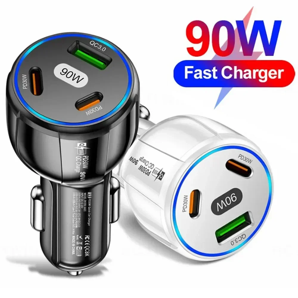90W-3-in-1Car-Charger-QC3-0-PD-Type-C-USB-Moblie-Phone-Fast-Charging ...