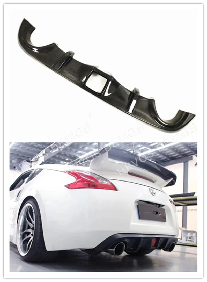 Rear-Bumper-Diffuser-Lip-For-Nissan-370Z-Z34-2009-2020-Carbon-Fiber-Car ...