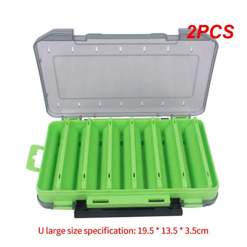 2PCS-Large-Fishing-Tackle-Boxes-Double-Layer-Portable-Lure-Storage ...