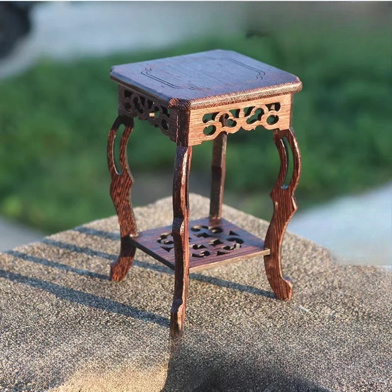 Vintage Wood Plant Stand Oriental Flower Pot Riser Vase Stool Aquarium ...
