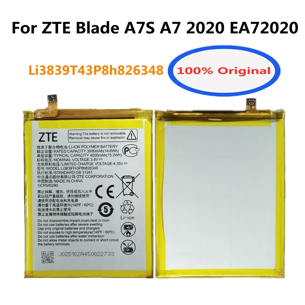 4000mAh-Li3839T43P8h826348-Original-Phone-Battery-For-ZTE-Blade-A7-A7S ...