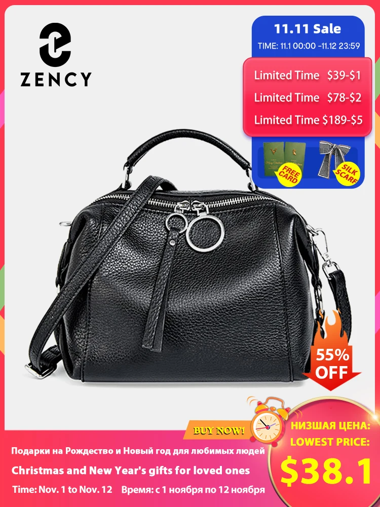 Zency Soft Genuine Leather Handbag Elegant Fashion Tassel Female ...