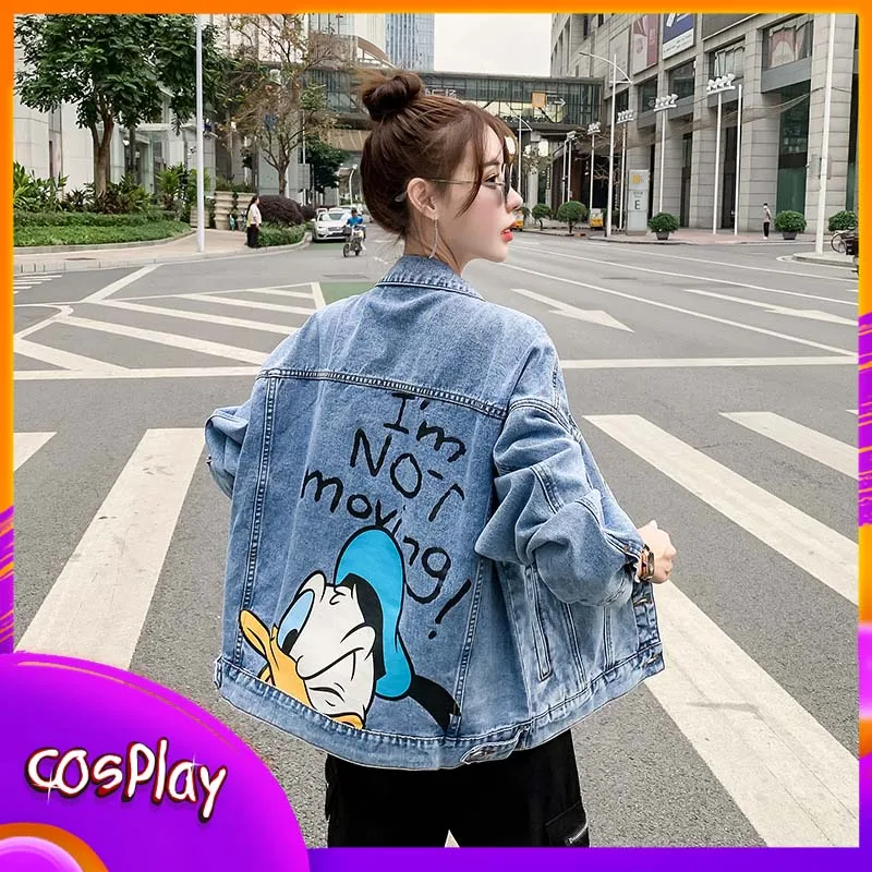 Chaqueta-vaquera-del-Pato-Donald-de-Disney-abrigo-de-manga-larga-con ...
