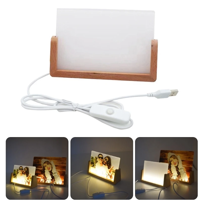 Sublimation-Acrylic-Blank-Photo-Frame-with-LED-Light-and-Stand-Picture ...