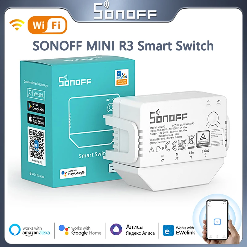 SONOFF-MINI-R3-ak-ll-anahtar-ile-S-MATE-anahtar-16A-Wifi-Bluetooth-ak ...