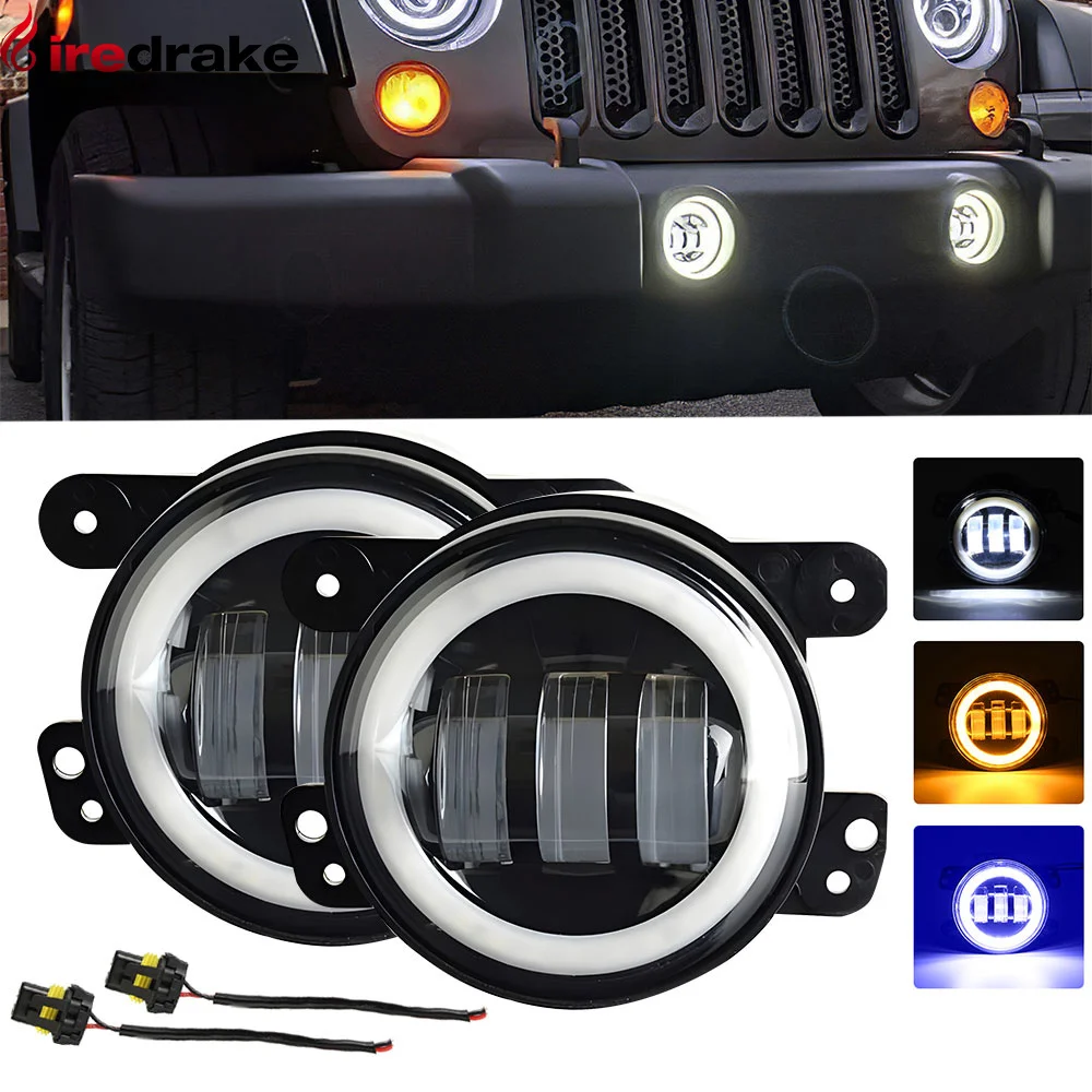 4-Inch-LED-Fog-Light-Round-Front-Driving-Fog-Lights-Jeep-Wrangler-Dodge ...
