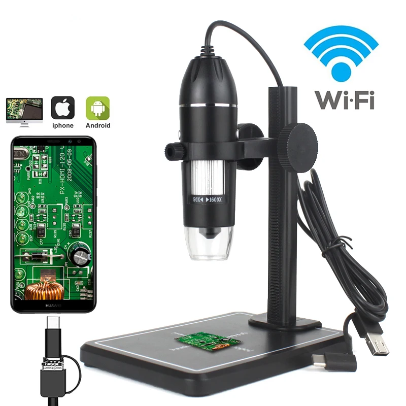 Professional Usb Digital Microscope 1000x 1600x 8 Leds 2mp Electronic ...
