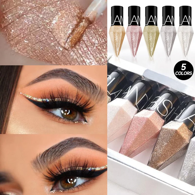 Shiny-Eye-Liners-Pigment-Silver-Rose-Gold-Color-Liquid-Glitter ...