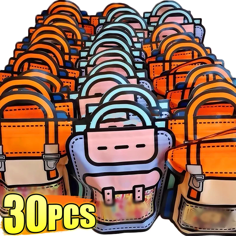 Cute Snack Bags Cartoon School Bag Shaped Candy Cookie Self-Sealing ...
