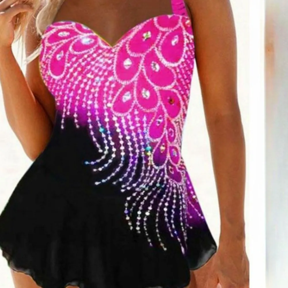 Bikini Fashion Luxury Women's Princess Style Printed Swimsuit Chest ...