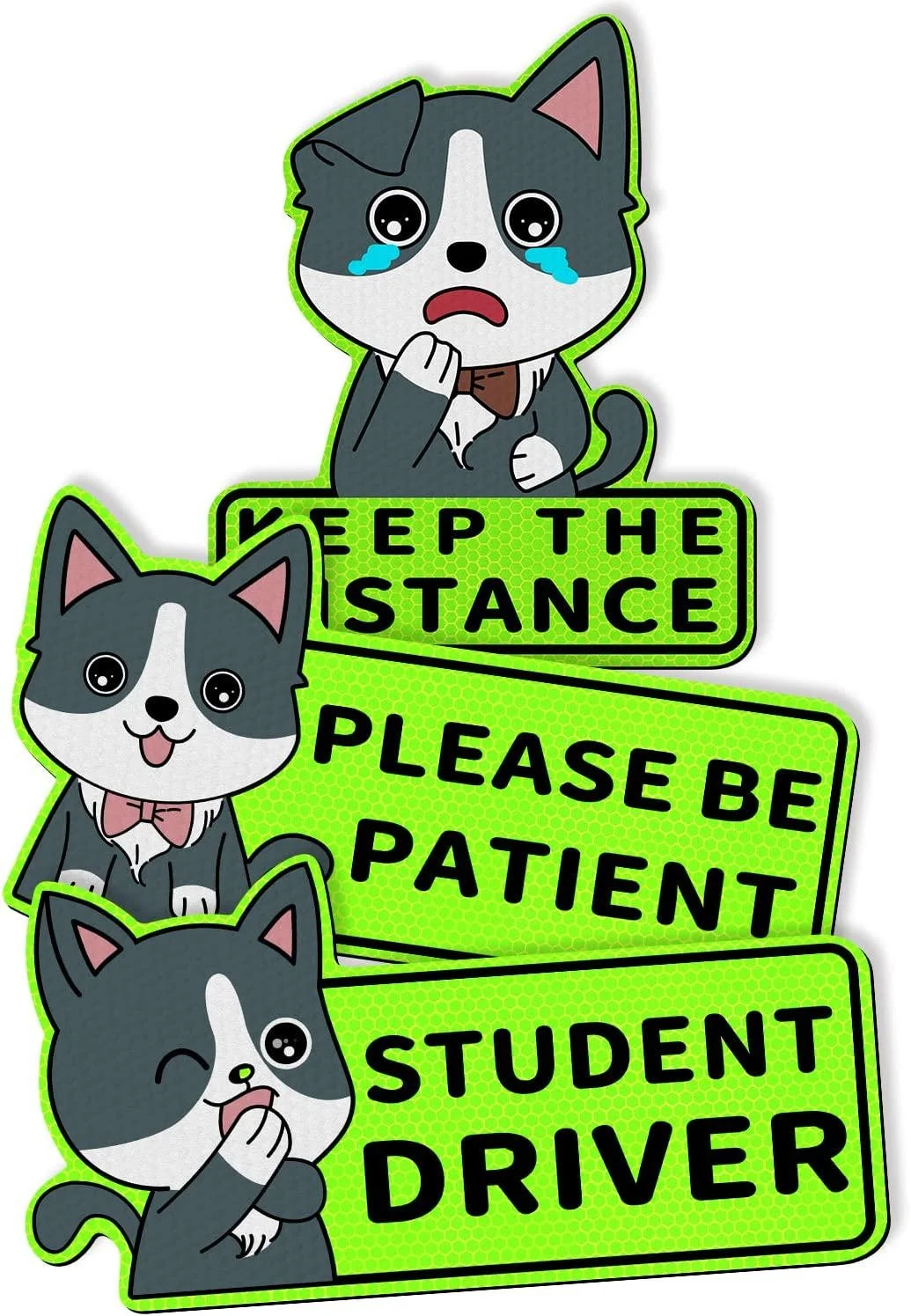 For-3PCS-Student-Driver-Car-Magnet-New-Driver-Reflective-Sticker-Safety ...