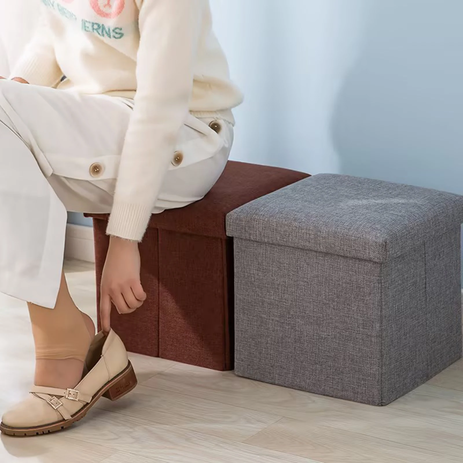 Folding-Storage-Ottoman-Foot-Rest-Stool-Portable-Cube-Seat-Toy-Box ...