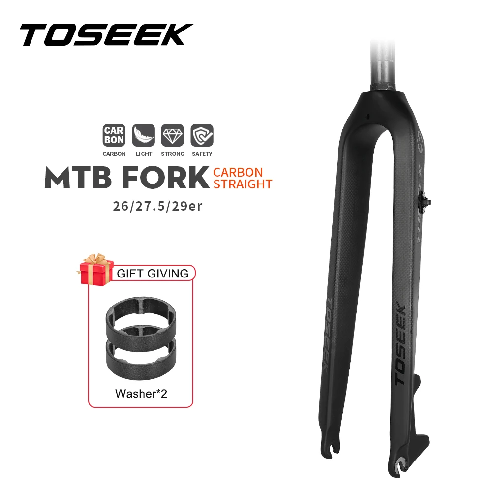 TOSEEK Carbon Fiber Fork MTB Bike Fork Bicycle Mountain Front Fork 26er ...