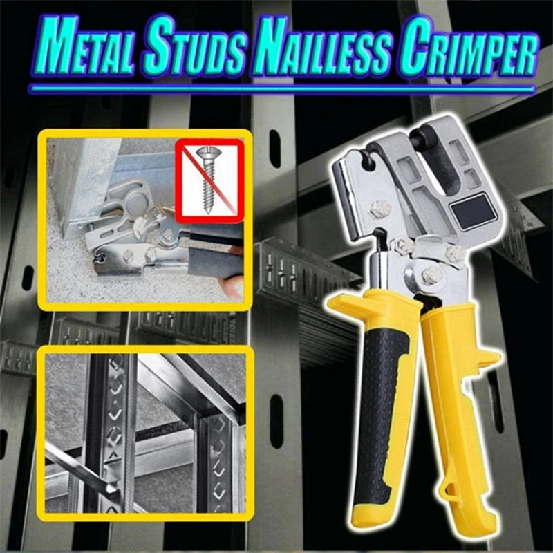 Metal Stud Crimper Aluminum Alloy Ceiling Punching Pliers Plaster Drywall Tools For Fastening Metal Double Handed Keel Pliers AliExpress 1420