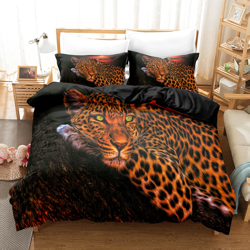 3D-The-Leopard-Bedding-Sets-Duvet-Cover-Set-With-Pillowcase-Twin-Full ...
