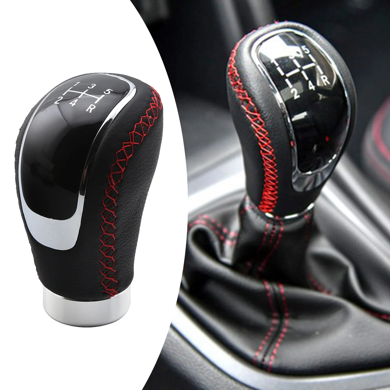 5-Speed-Manual-Car-Gear-Shift-Knob-Shifter-Boot-Stick-Shifter-Lever-Car ...