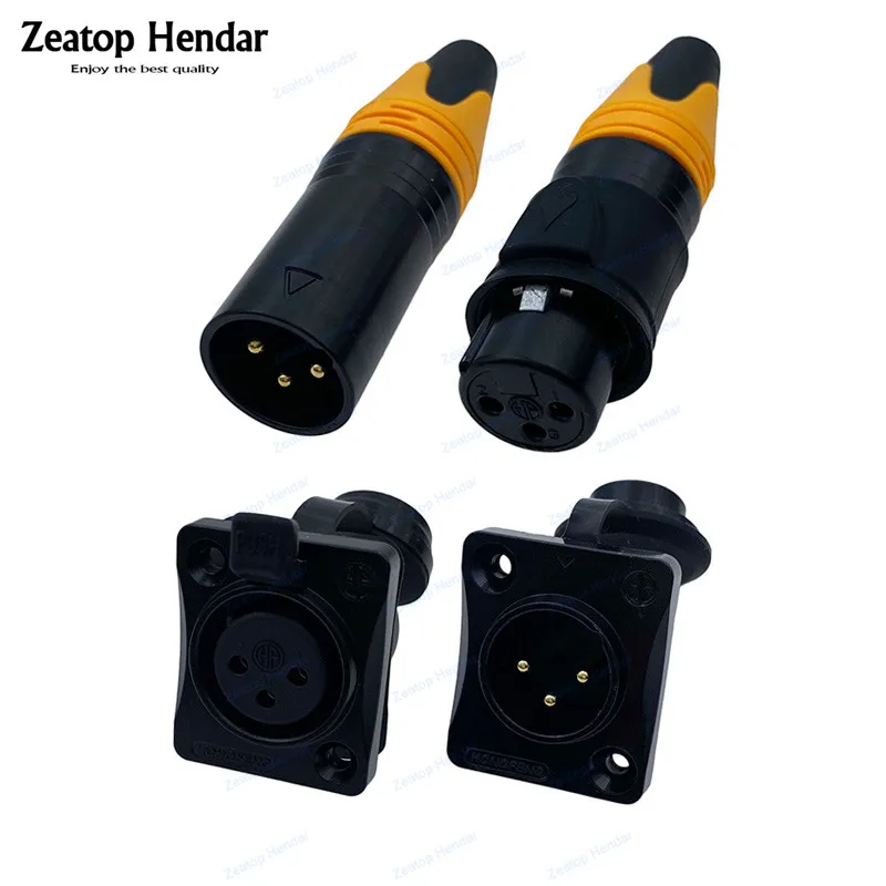 1Pcs-3Pin-XLR-Male-Female-Plug-Socket-IP67-Waterproof-and-Dustproof ...
