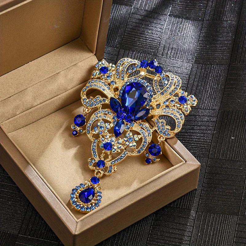 Luxury-Elegant-Exquisite-Rhinestone-Crystal-Pendant-Brooches-Badges-For ...