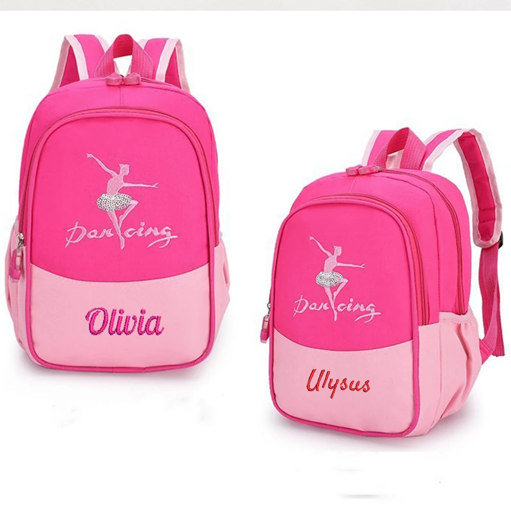 Pink-Children-s-Backpack-Personalized-Name-Girls-New-Type-Ballet-Dance ...
