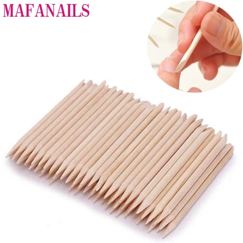 100PCS-Nail-Wood-Clean-Stick-For-Cuticle-Pusher-Remover-Double-Head ...