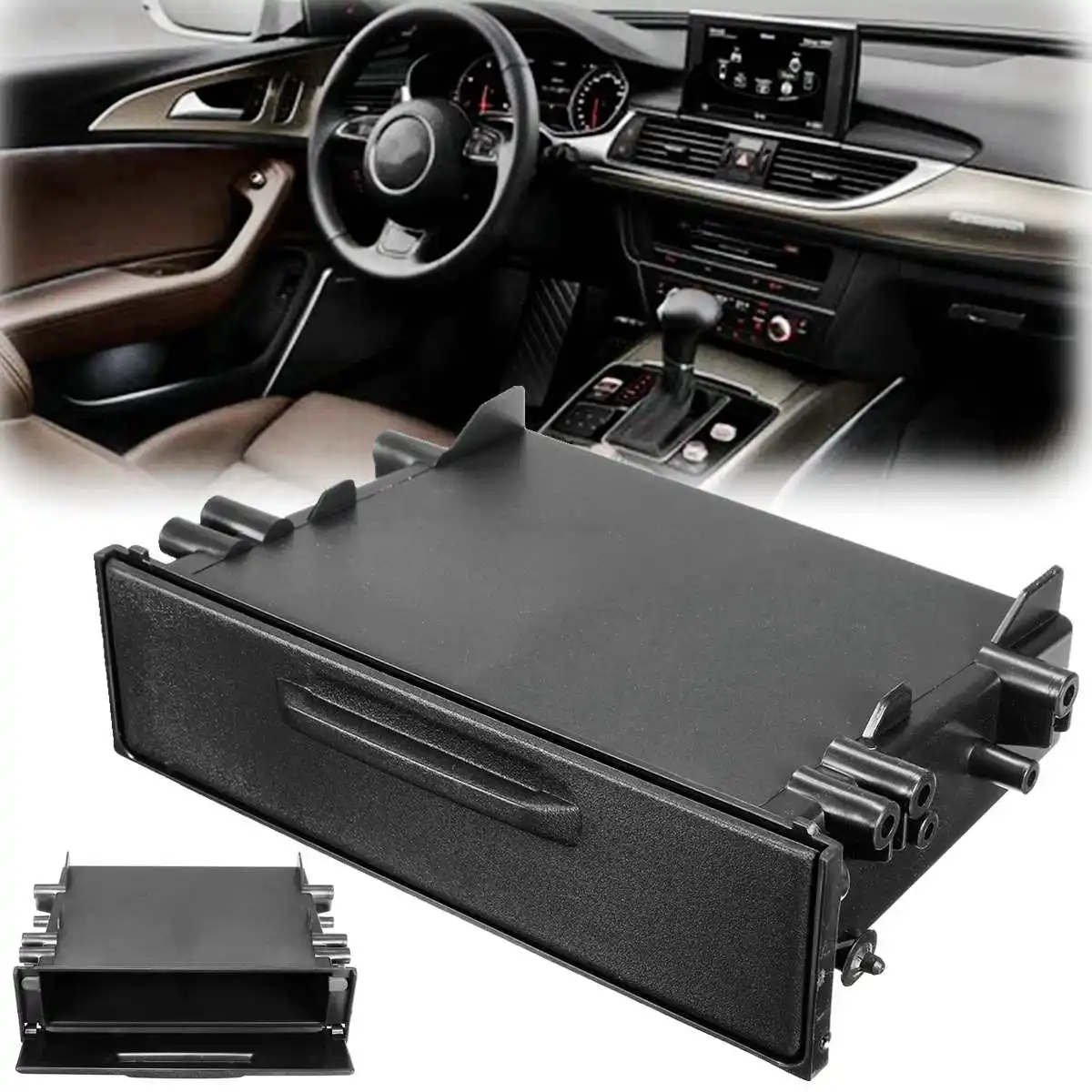 Universal-Single-Din-Car-CD-Player-Radio-Stereo-Dash-Trim-Storage-Box ...