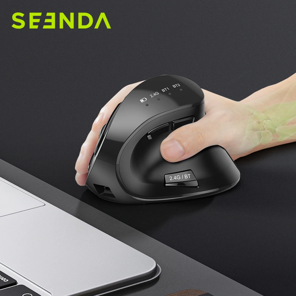 Seenda-mouse-vertical-sem-fio-bluetooth-3-0-recarreg-vel-2-4g-usb-ergon ...