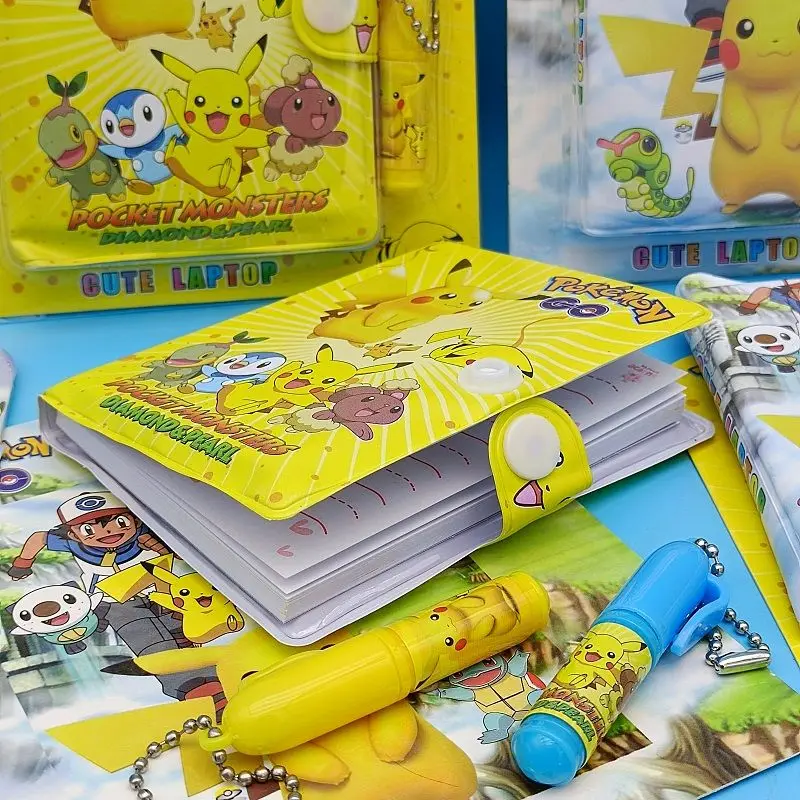 Pokemon-Pikachu-kawaii-Cartoon-Magnetic-Button-Soft-Leather-Notebook ...