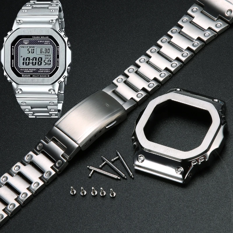 Correa-de-acero-inoxidable-para-reloj-Casio-accesorio-de-pulsera-con ...