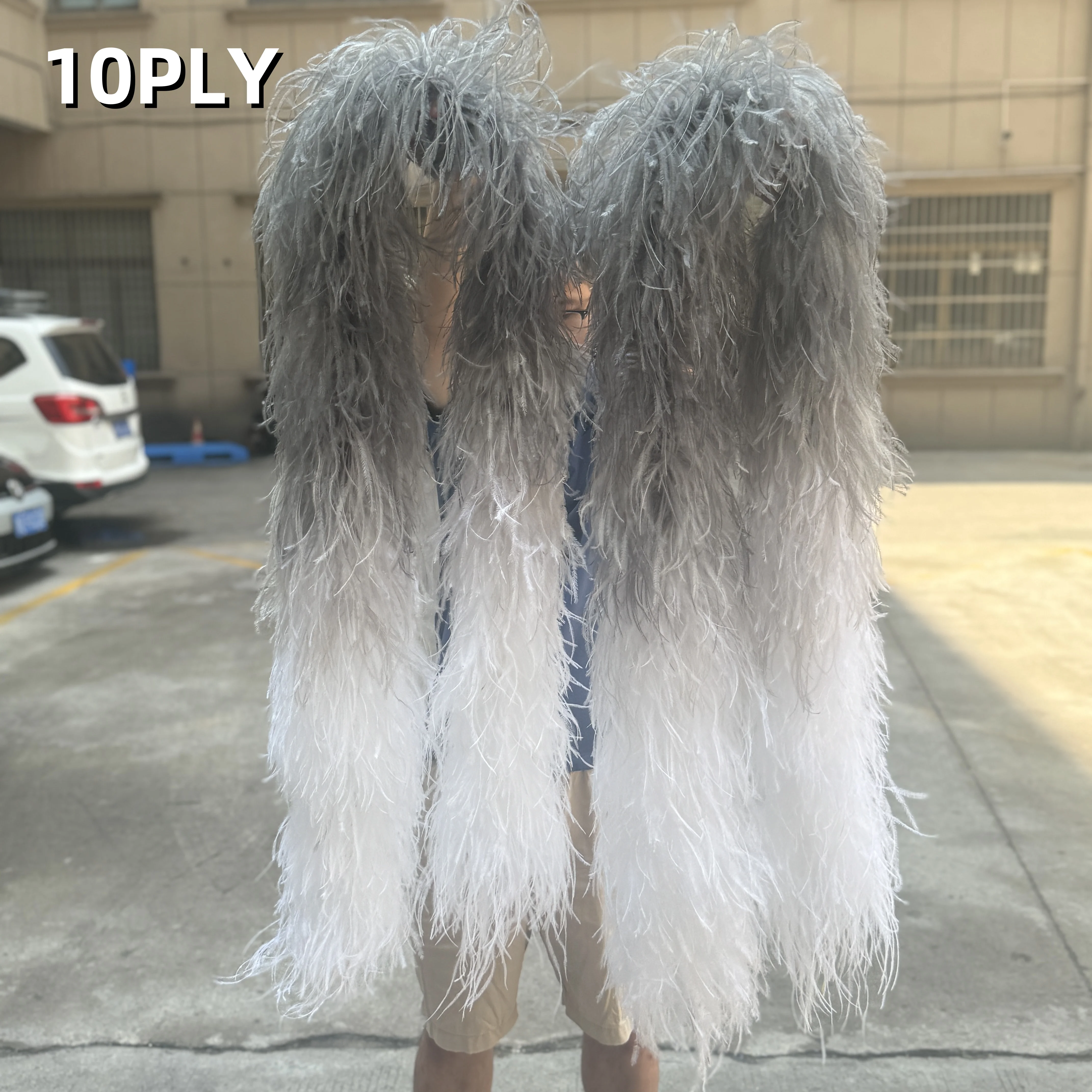 6Ply 10Ply boa Natural Ostrich Feathers Boa Scarf 2 Meters Ribbon ...