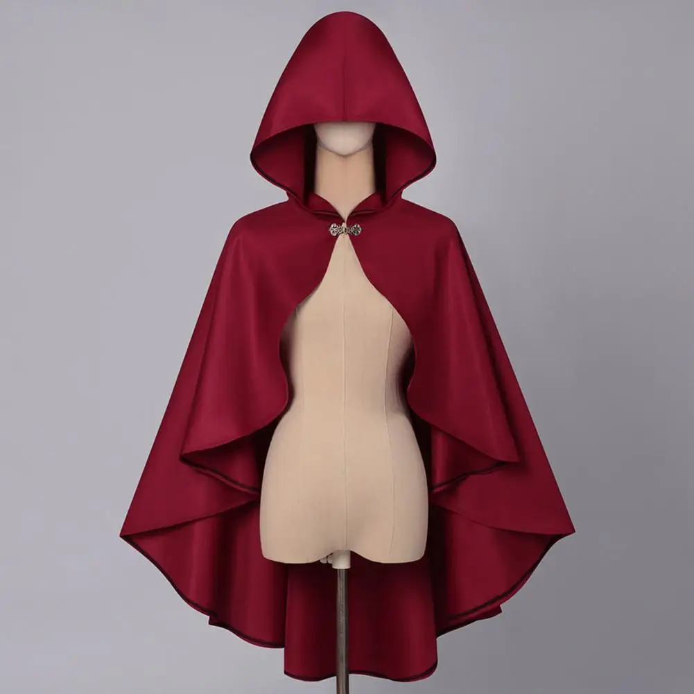 Halloween Cloak Retro Style Hooded Tailoring Metal Buckle Decoration ...