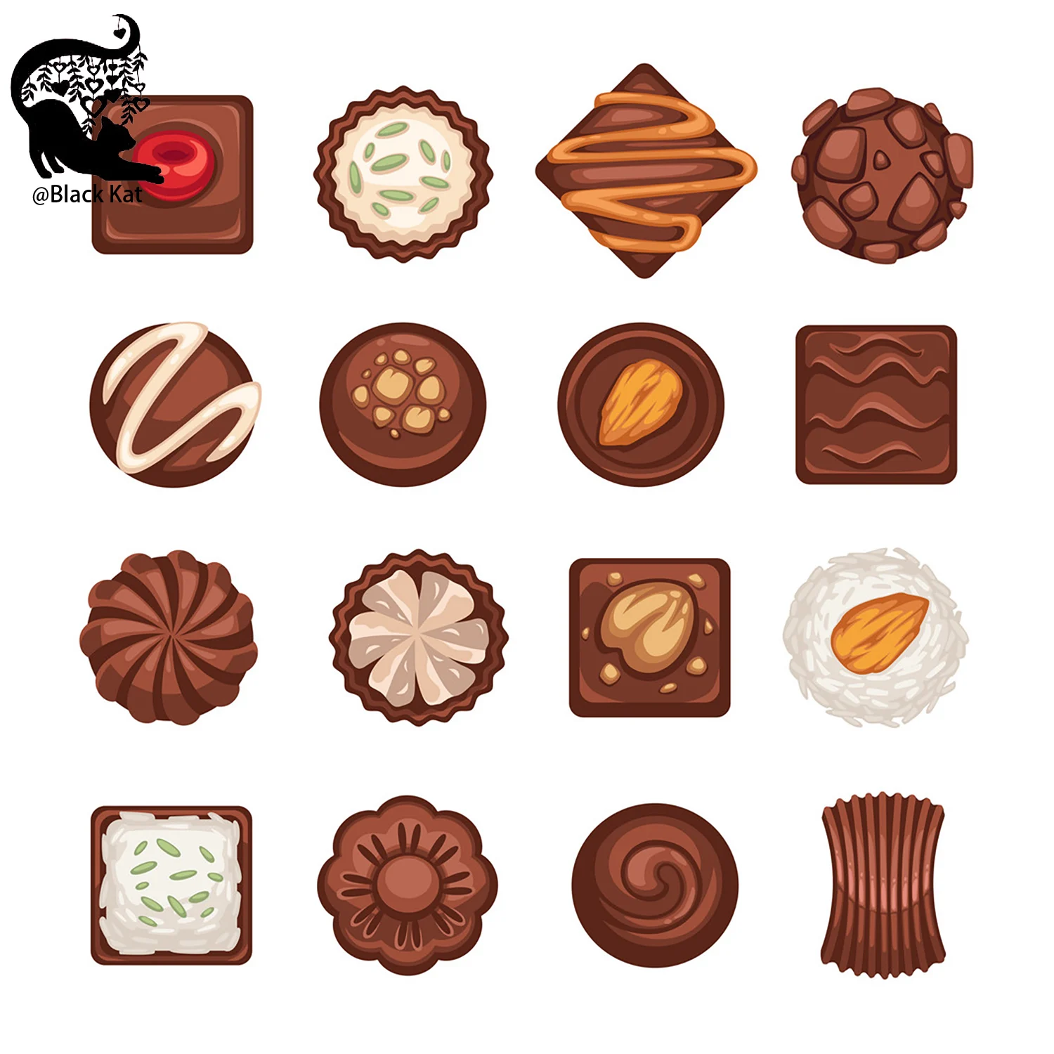 16Pcs Booze Cutting Dies Delicious Dessert Candy Chocolates Set Metal ...