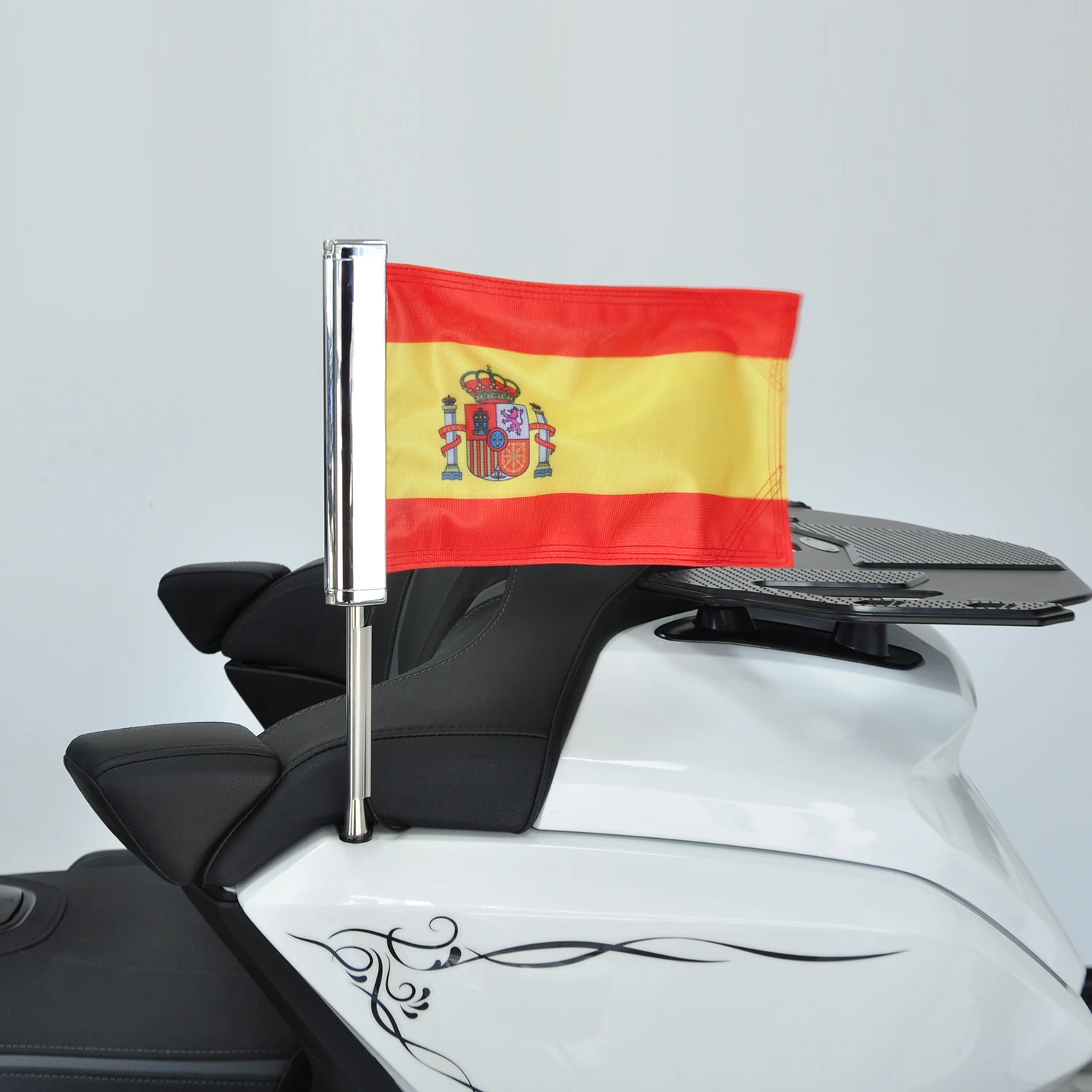 Panical-Spain-Chrome-LED-Passenger-Rear-Trunk-Flag-Set-Flagpole-Kit-For ...