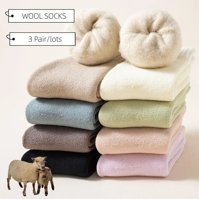 3-Pair-Women-s-Wool-Socks-Winter-Thick-Warm-Merino-Wool-Socks-Harajuku ...