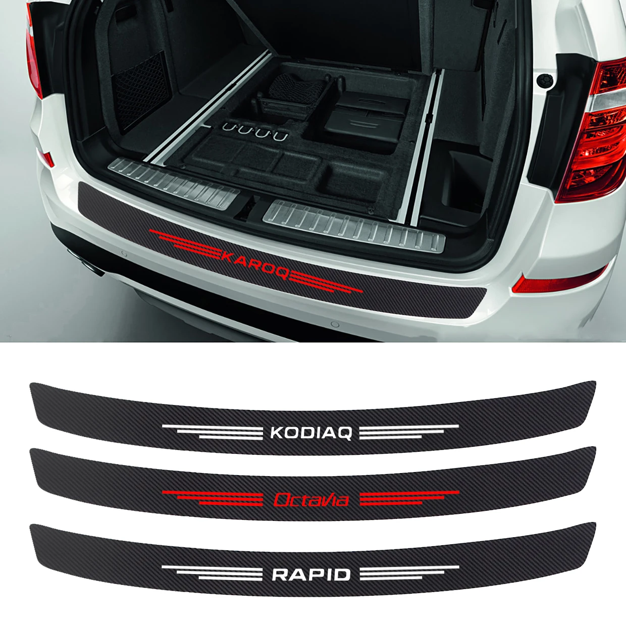 Car Stickers Carbon Fiber Trunk Decal For Skoda Octavia 2 A7 A5 Fabia 3 ...