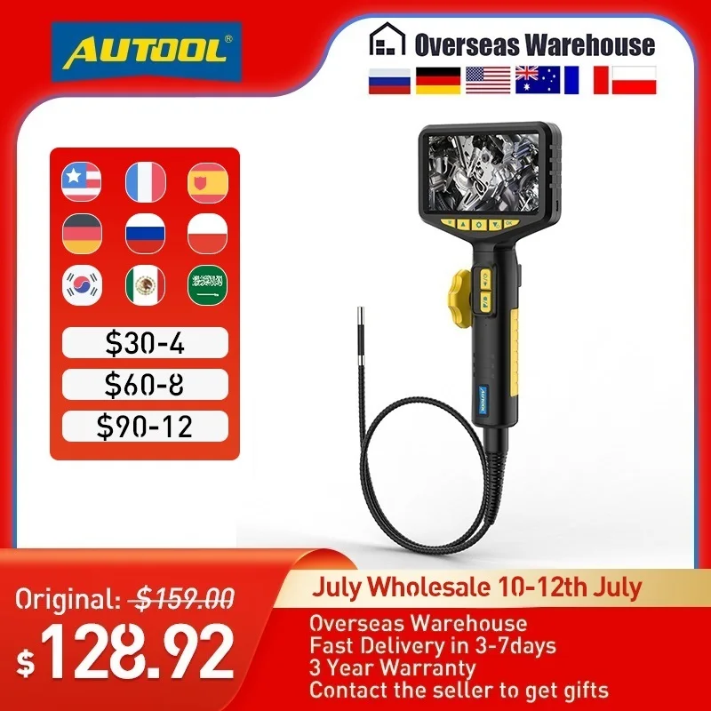 AUTOOL-endoscopio Industrial automotriz SVB305 1080 HD, lente de cámara de inspección con ...