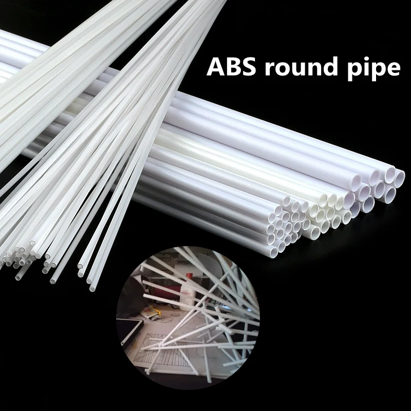 Tubo redondo de plástico ABS, diámetro de 2mm/3mm/4mm/5mm/6mm/8mm/10mm/12mm, Material de mesa de ...