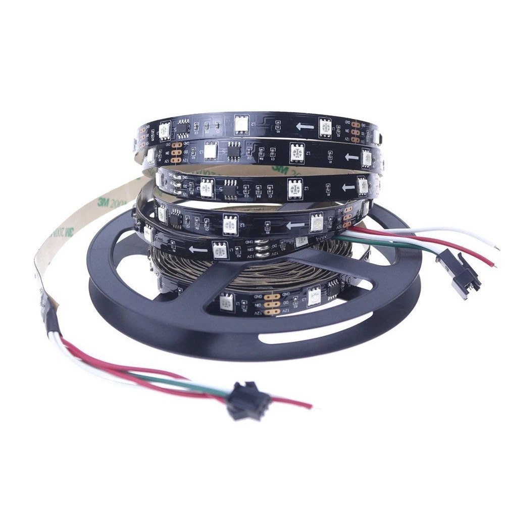 SHINE LED Light Strip WS2811 SMD 5050 DC 12V 30/60LEDs/M 10mm PCB ...