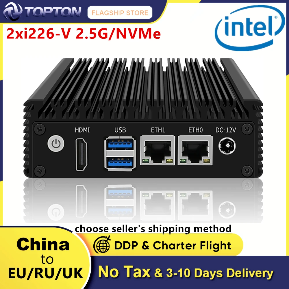 Topton X86 Fanless Mini Pc J4125 J4105 Quad Core 2x I226 V 2.5G Nics ...