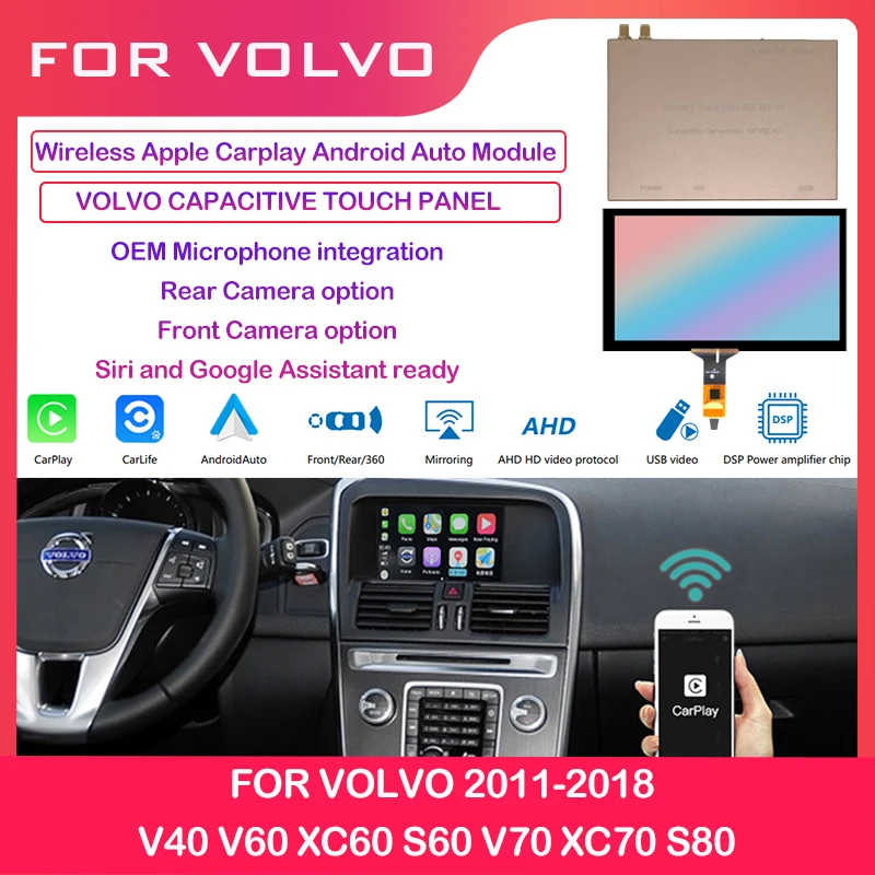 Wireless Apple Carplay Car Ai Box Android Auto Module For Volvo Xc60 Xc70 Xc90 S60 S80 S90 V60 ...