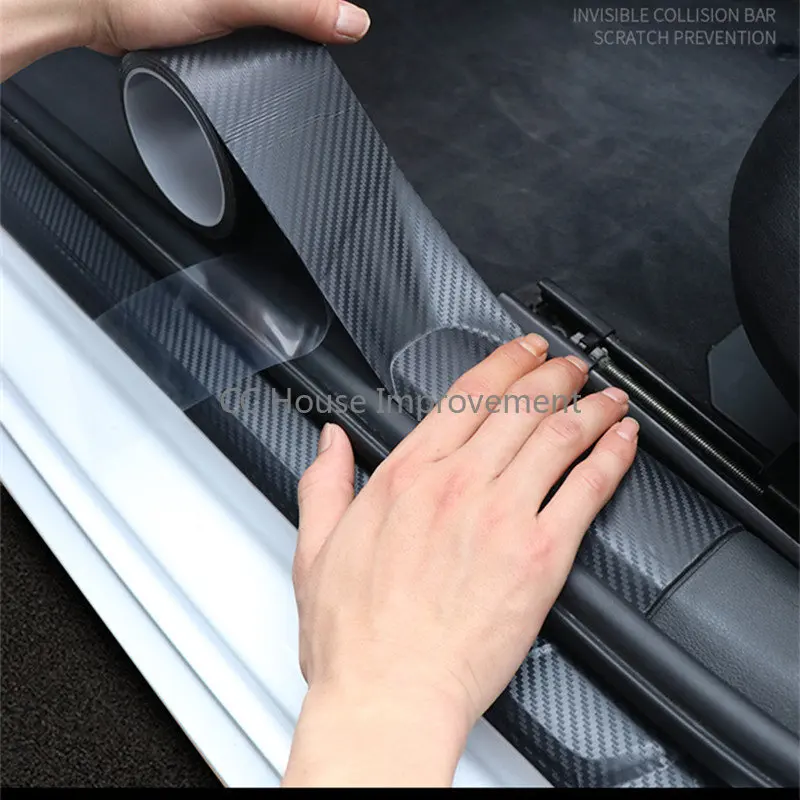 3D-Carbon-Fiber-Car-Sticker-DIY-Paste-Protector-Strip-Auto-Door-Sill ...