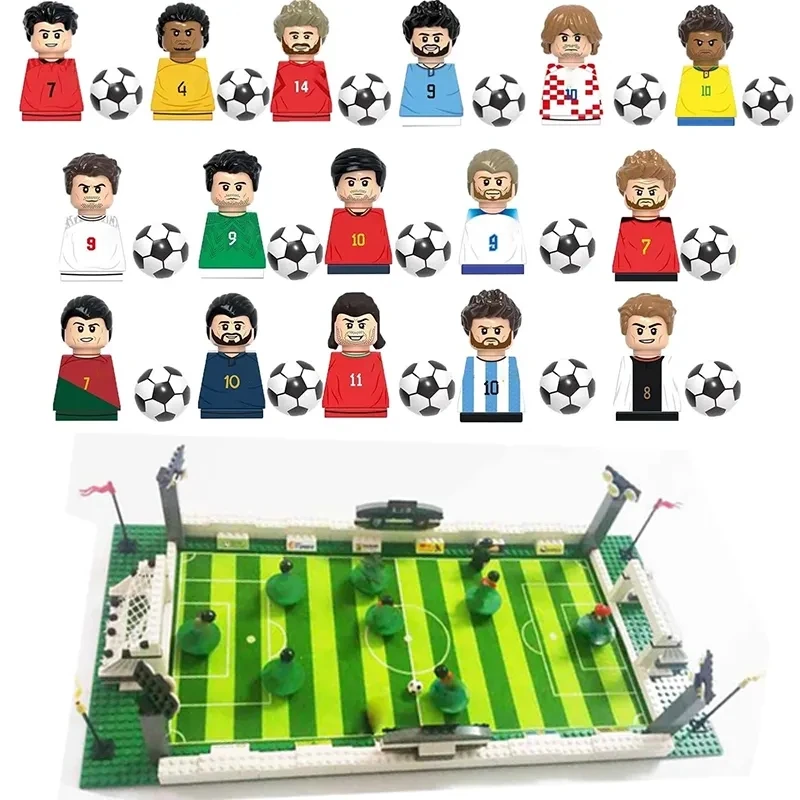 Famoso-Soccer-Field-Stadium-Blocks-Mini-Figuras-do-Jogador-de-Futebol ...