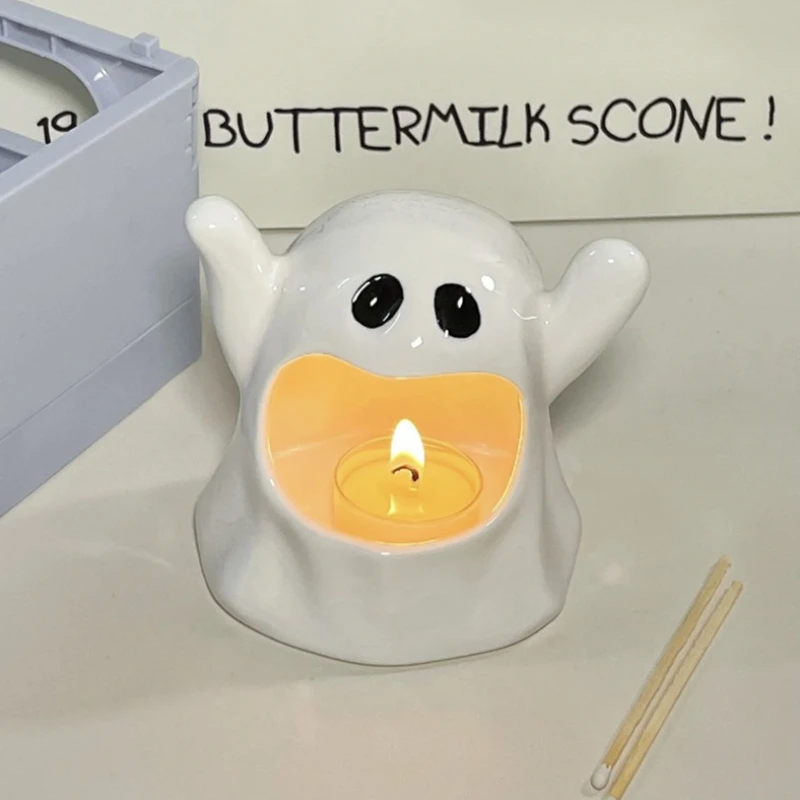 Halloween-Candle-Holder-Ceramics-Ghost-Candlestick-Scented-Candle ...