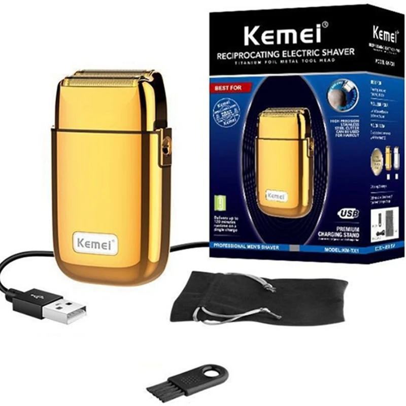 Powerful All Metal Housing Electric Shaver Hair Rechargeable Bald ...