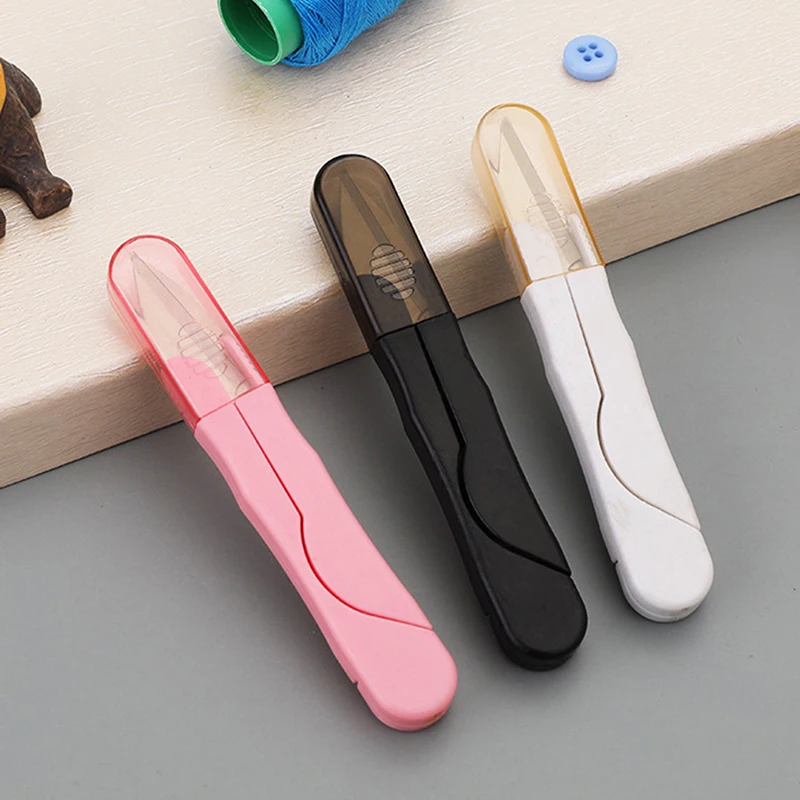 Stainless-Steel-Spring-Scissors-with-Cover-Portable-Thread-Head-Fish ...