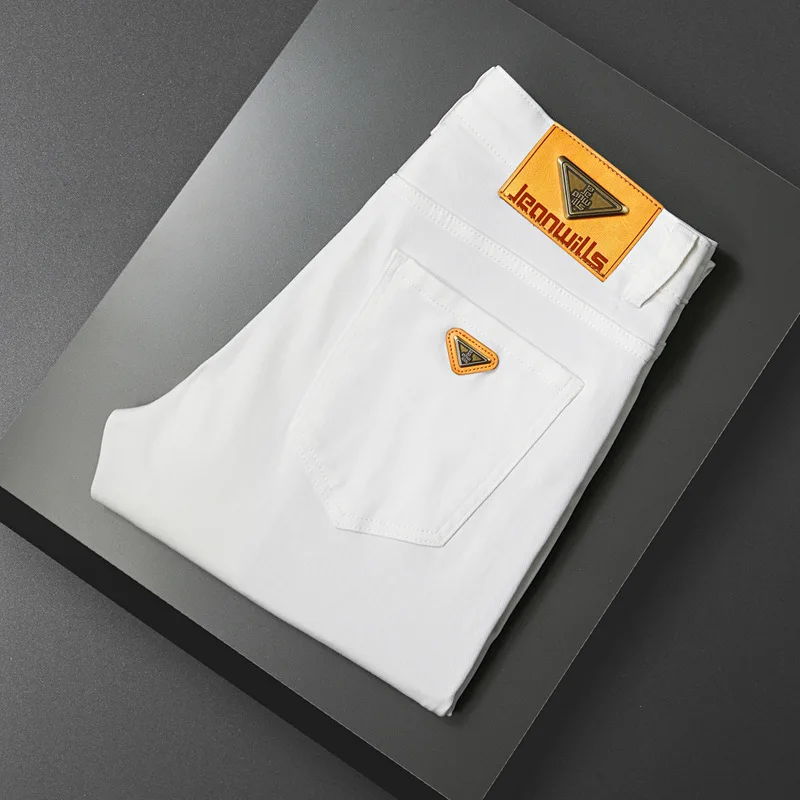 Men-s-Jeans-New-Straight-Fashion-Classical-Skulls-Pattern-Black-White ...