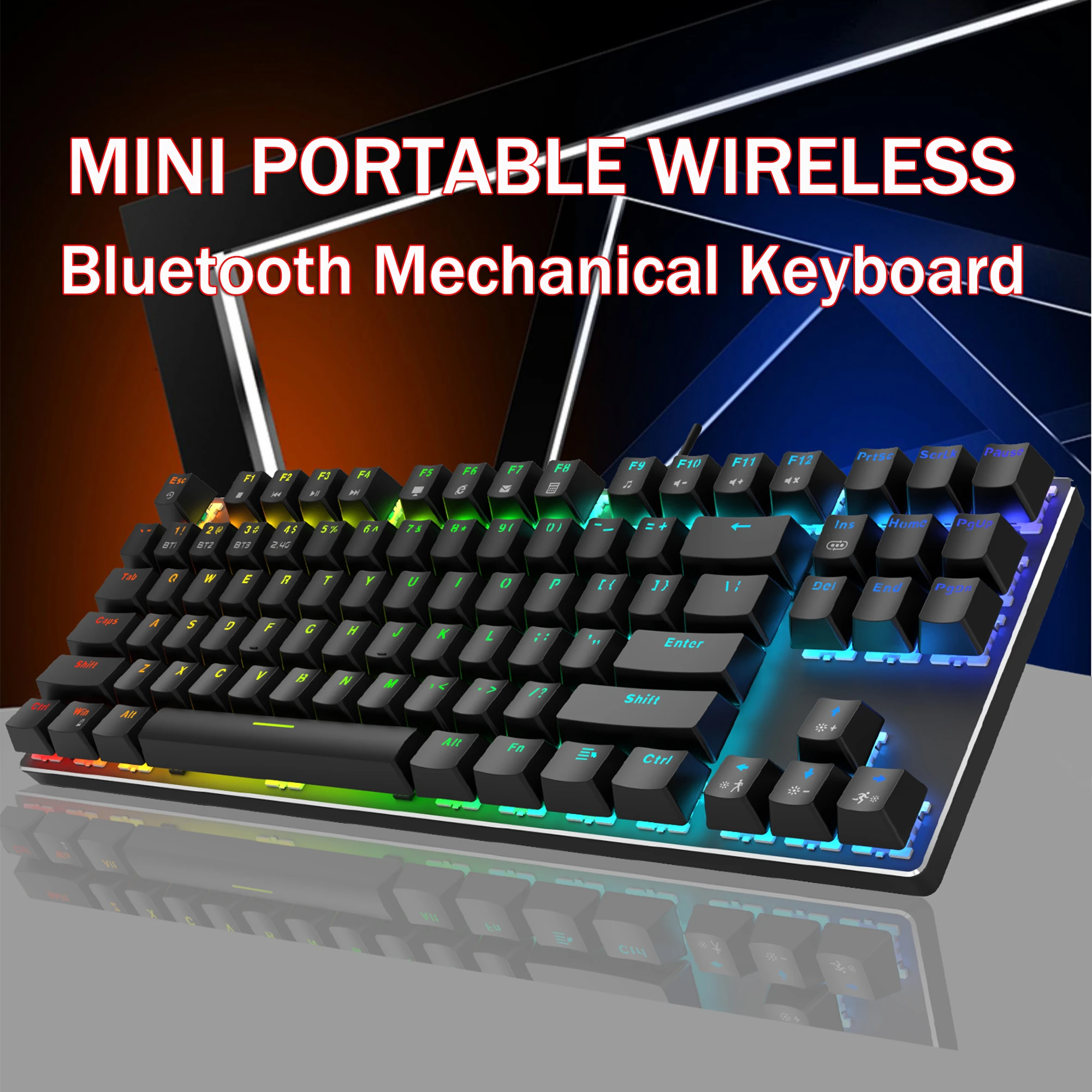 Metoo mini Portable Wireless bluetooth mechanical Keyboard Red Switch ...