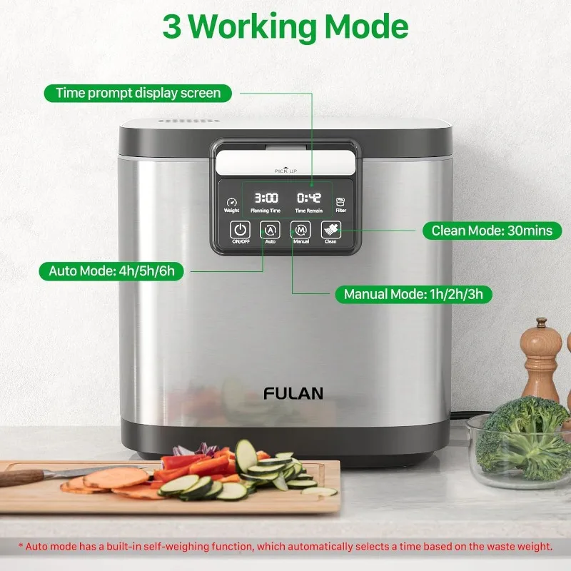 Odorless Kitchen Composter - Portable 3.8L Smart Composter